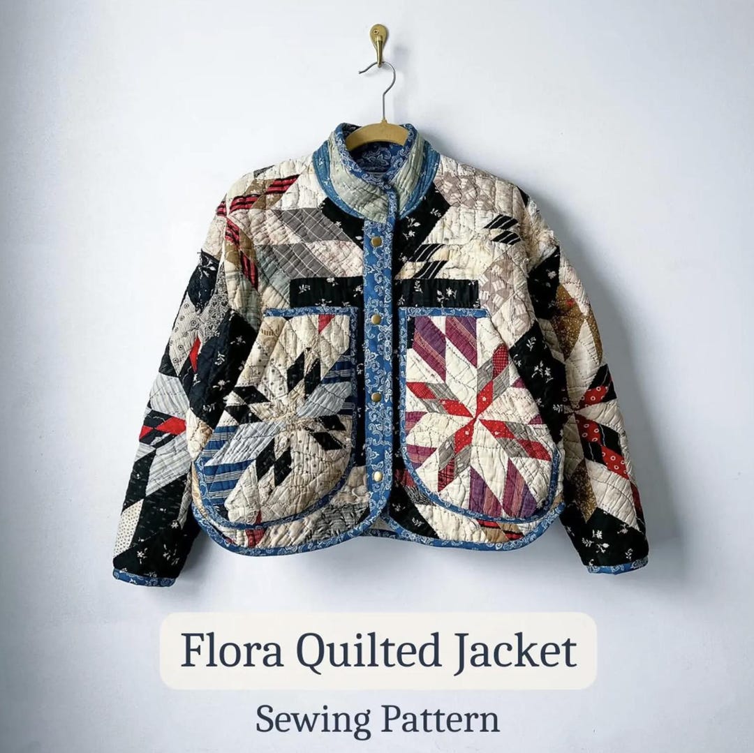 Flora Jacket & Vest Sewing Pattern Quilted Jacket Outerwear Upcycle Women's Quilt Coat Sizes XS ...