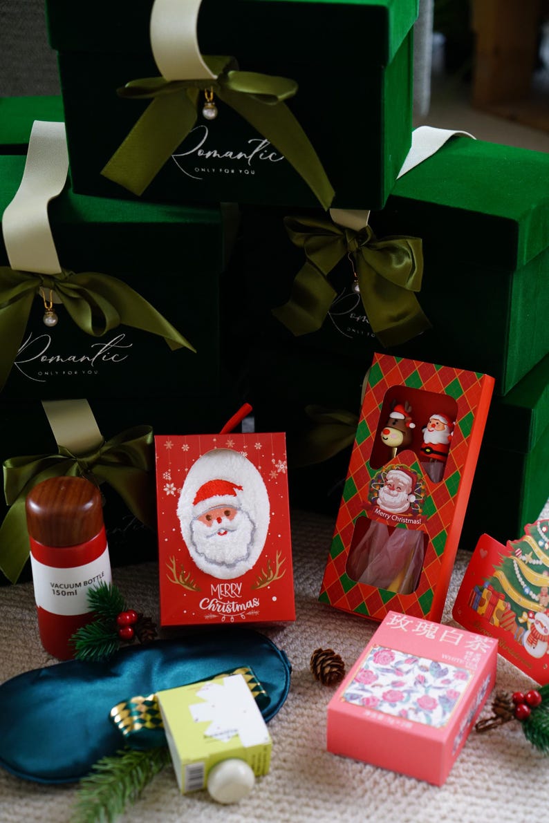 Green Christmas Velvet Gift Box - Etsy