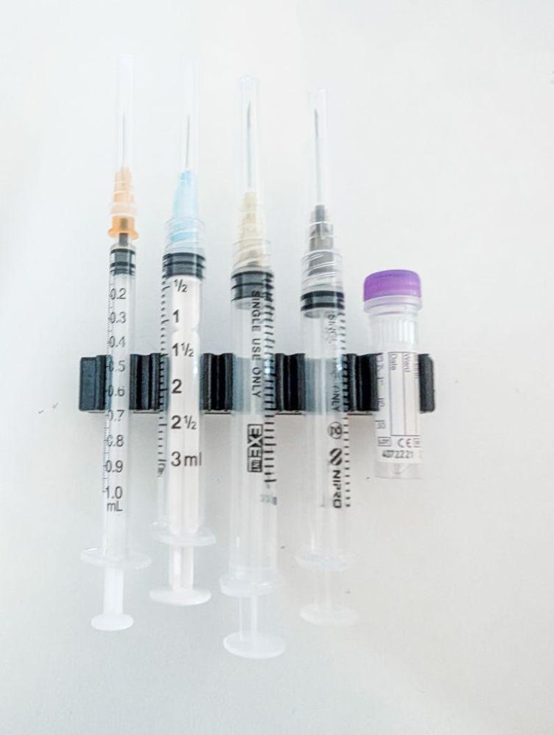 Set of Four Syringe Holder | Medical Supply Organizer for Veterinary ...