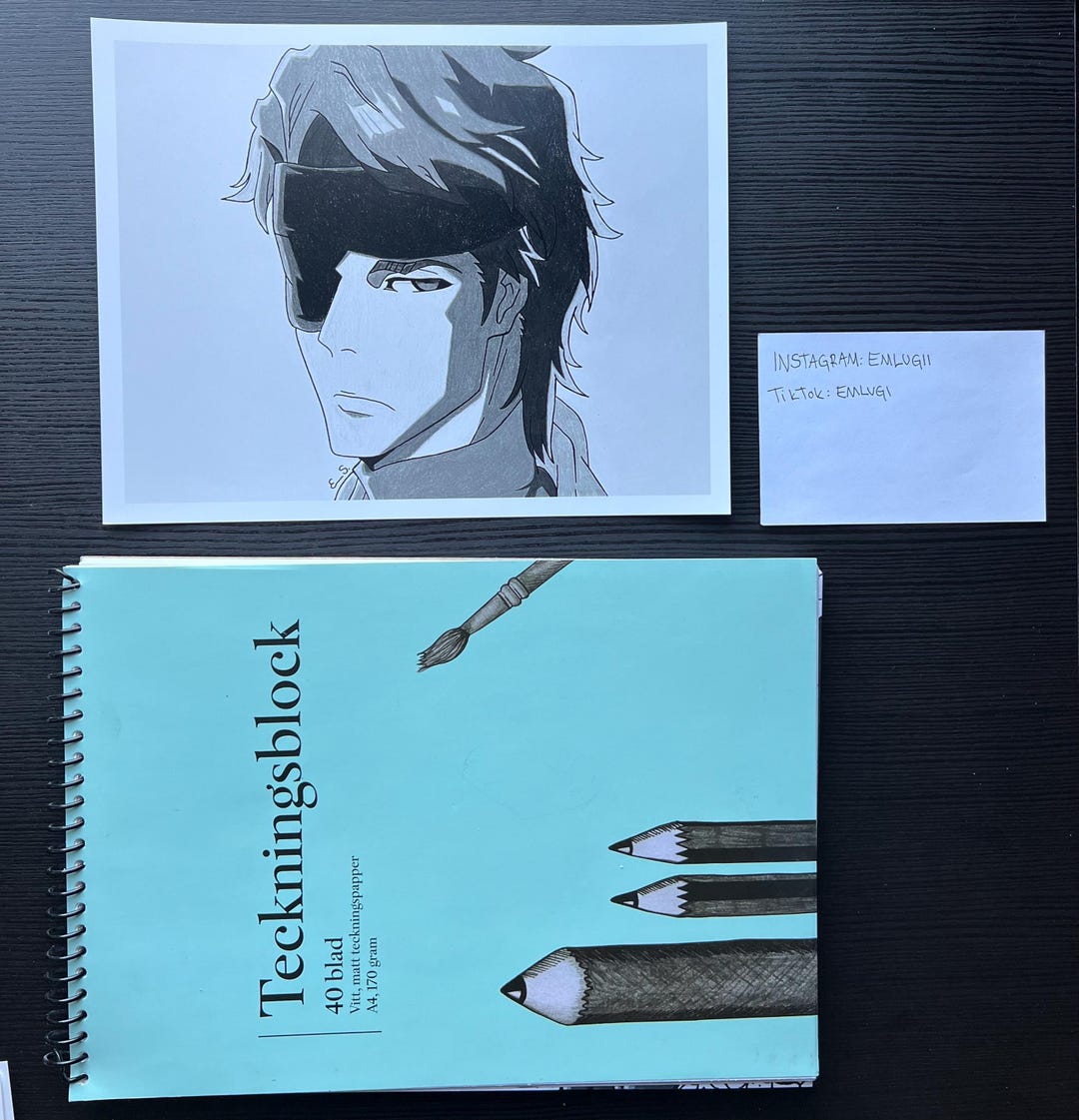 PRINT of Handmade Drawing Bleach Fanart Sosuke Aizen Drawing Gift for ...