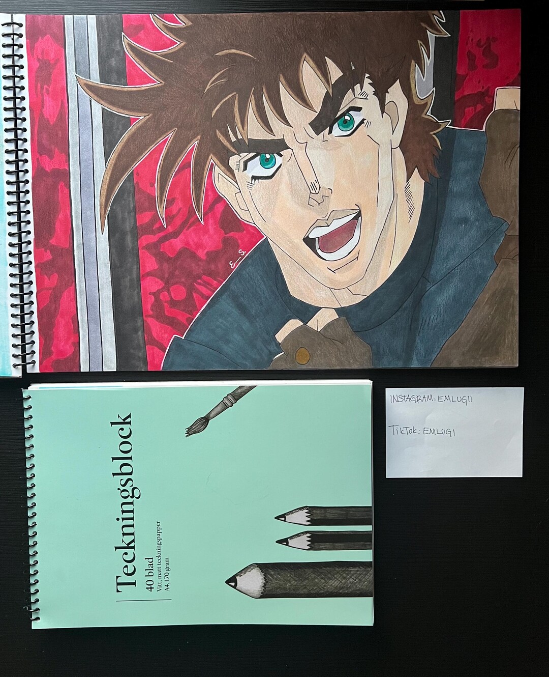 Handmade ORIGINAL Colorful Anime Drawing Jojo's Bizarre Adventure ...