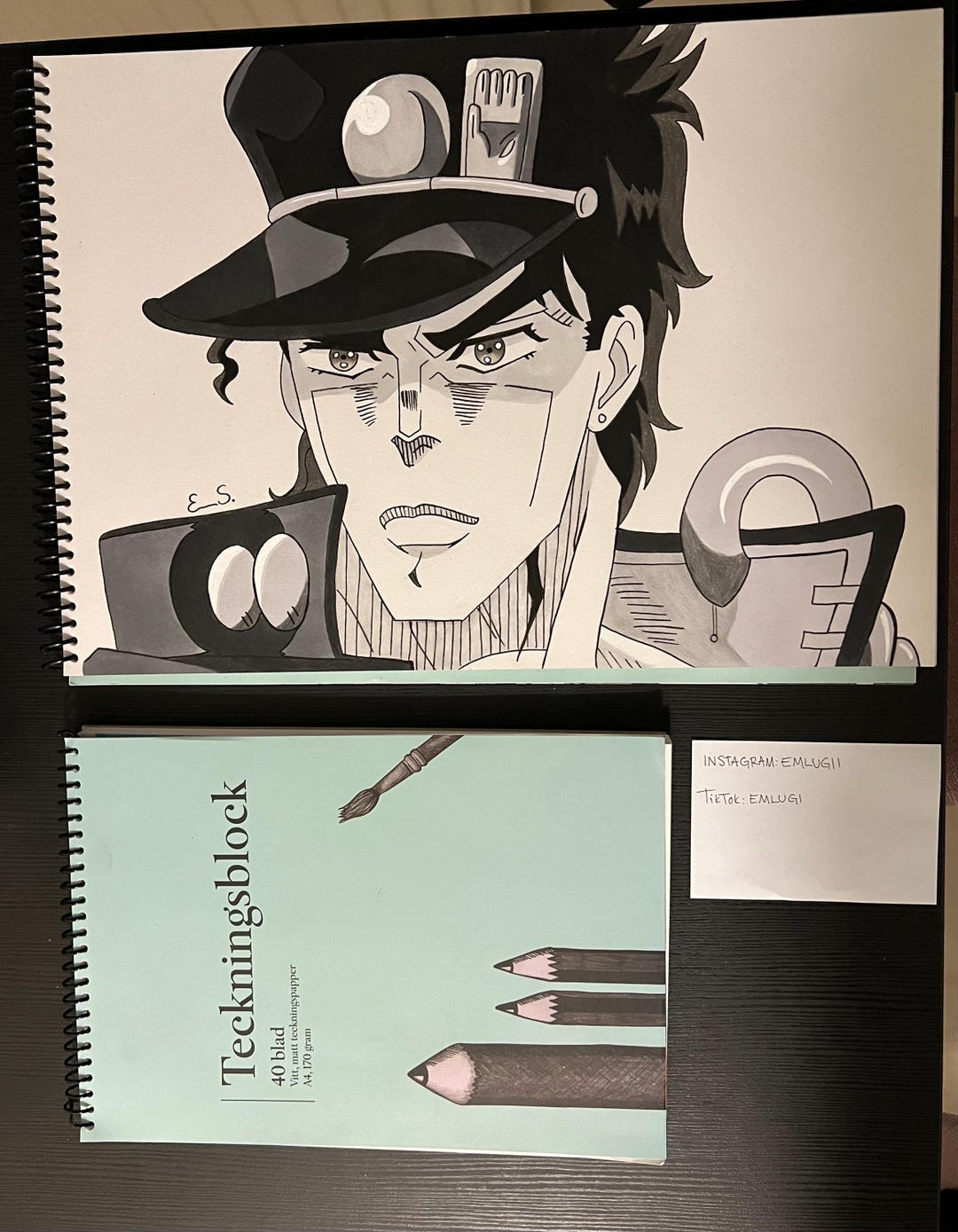 Handmade ORIGINAL Anime Drawing J0tar0 Kuj0 J0j0s Bizrr3 dventure - Etsy