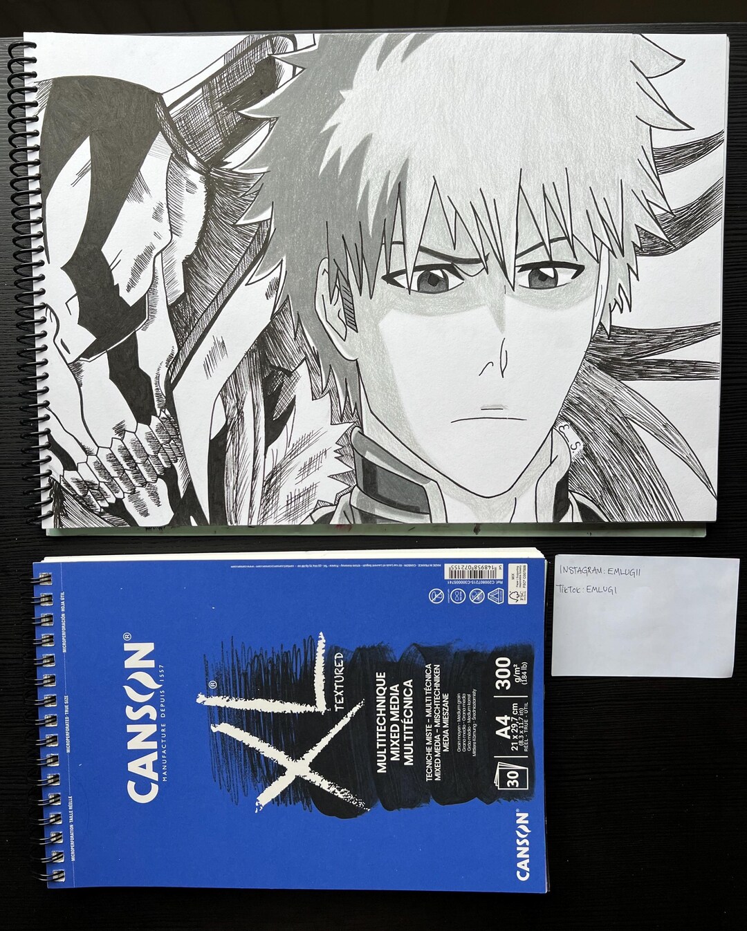 Handmade ORIGINAL Colored Pencil Anime Art, Bleach Fanart, Ichigo ...