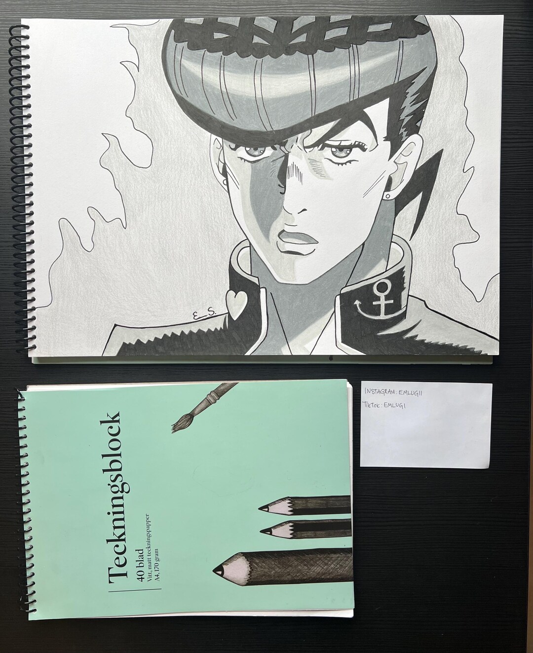Handmade ORIGINAL Anime Drawing Jojo's Bizarre Adventure Fanart Josuke ...