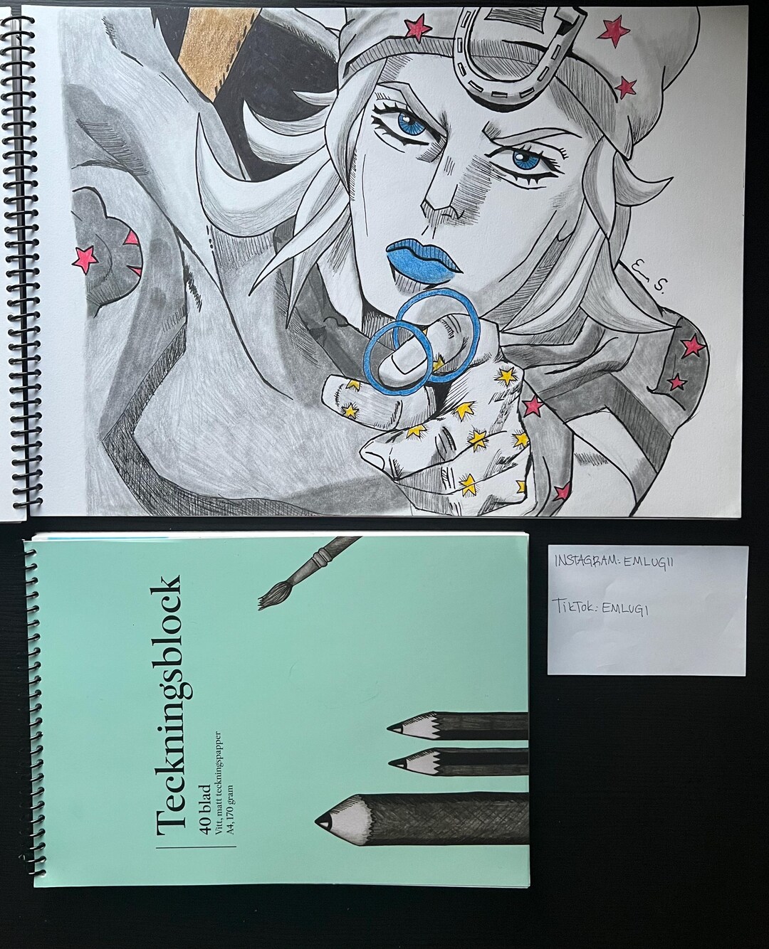 Handmade ORIGINAL Anime Drawing Jojo's Bizarre Adventure Fanart Johnny ...