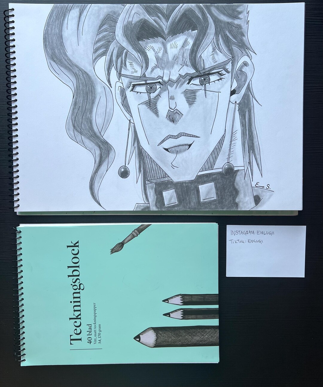 Handmade ORIGINAL Anime Drawing Jojo's Bizarre Adventure Fanart Noriaki ...