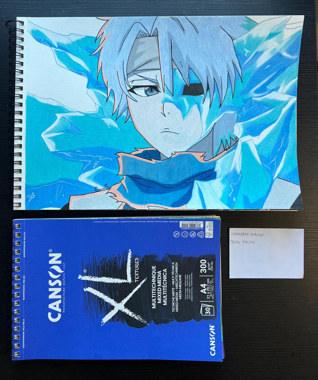 Handmade ORIGINAL Colored Pencil Anime Art, Bleach Fanart, Toshiro ...
