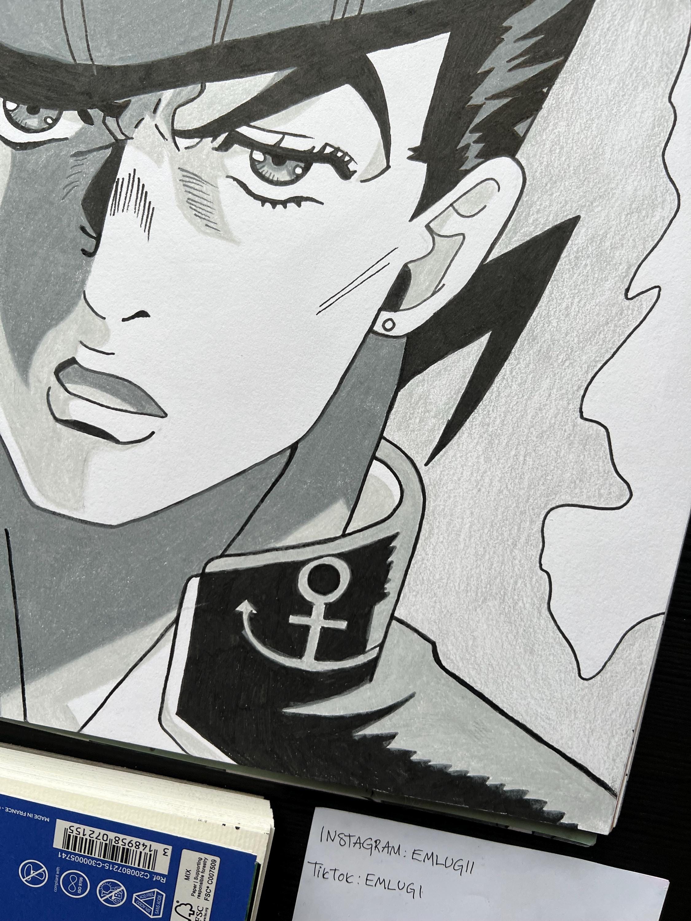 Handmade Anime Drawing, Jojo's Bizarre Adventure Fanart, Higashikata ...
