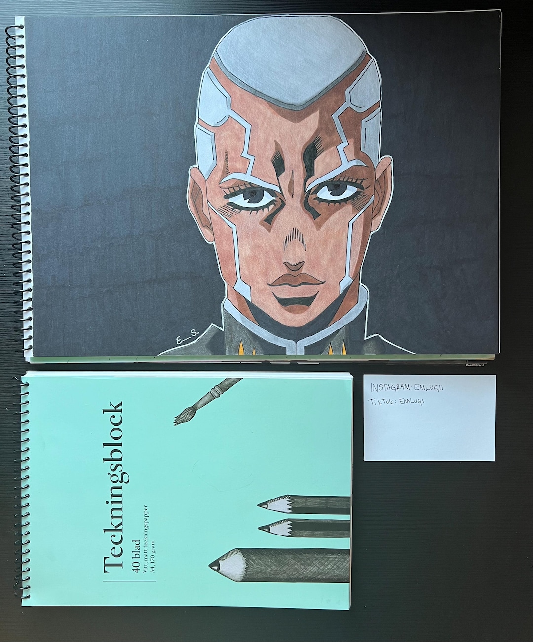 Handmade ORIGINAL Anime Drawing Jojo's Bizarre Adventure Fanart Enrico ...