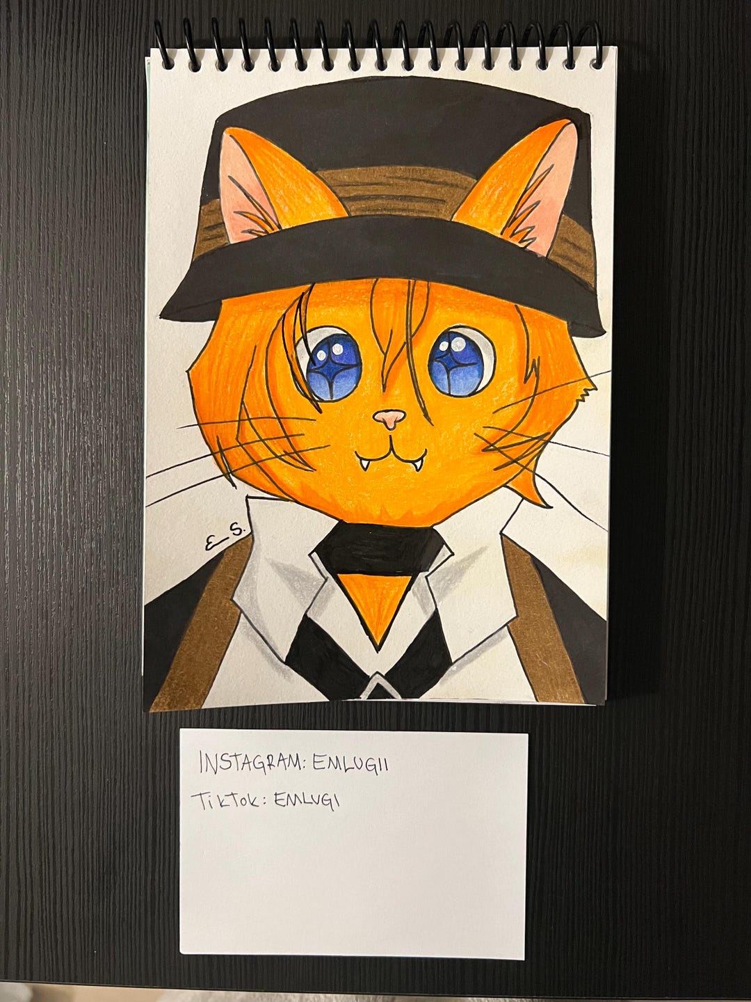 Handmade ORIGINAL Anime Drawing Bungo Stray Dogs Fanart Chuuya Nakahara ...