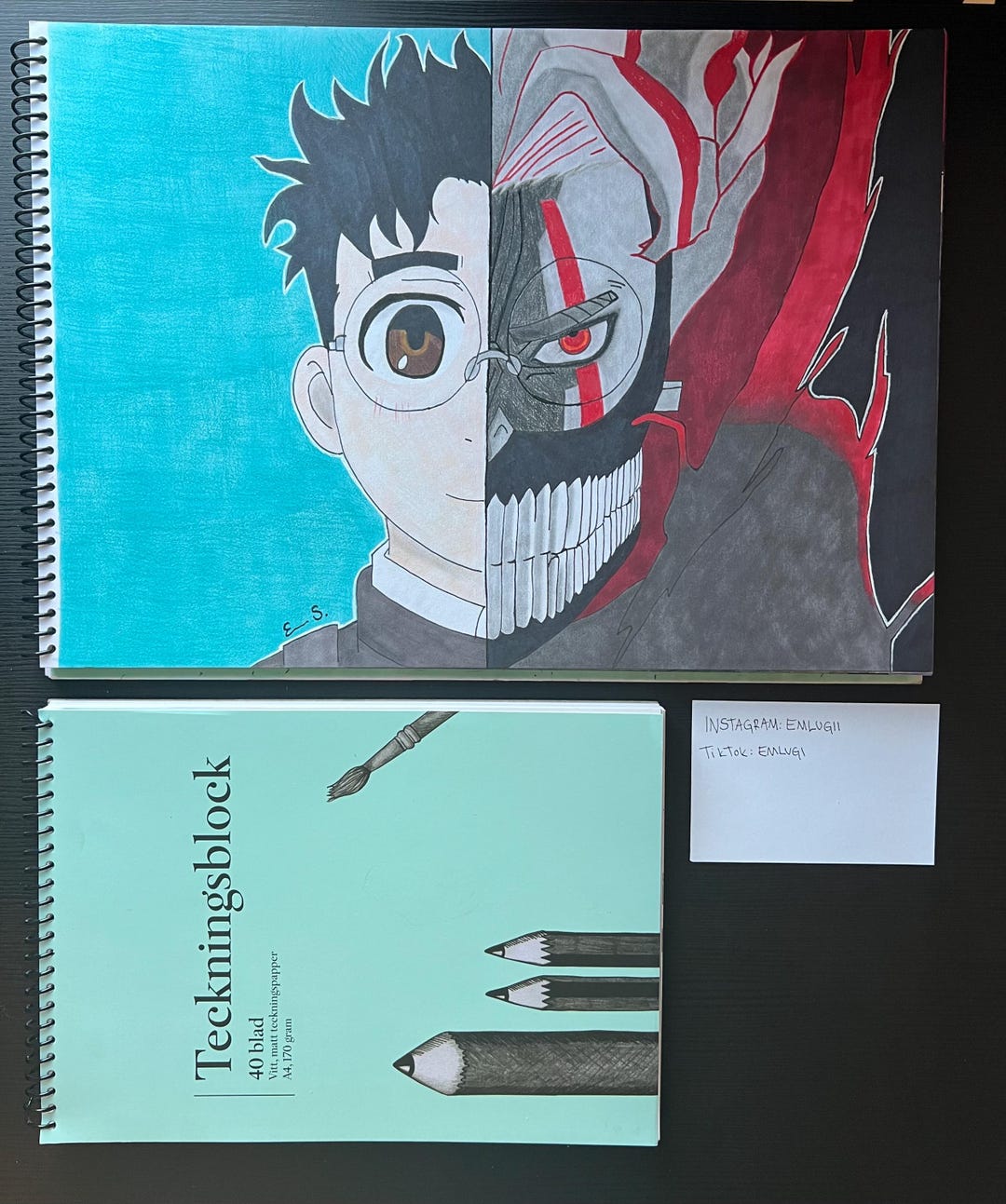 Handmade ORIGINAL Anime Drawing Dandadan Fanart Okarun Drawing Gift for ...