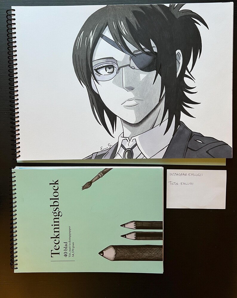 Handmade ORIGINAL Anime Drawing Attack on Titan Fanart Hange Zoe ...