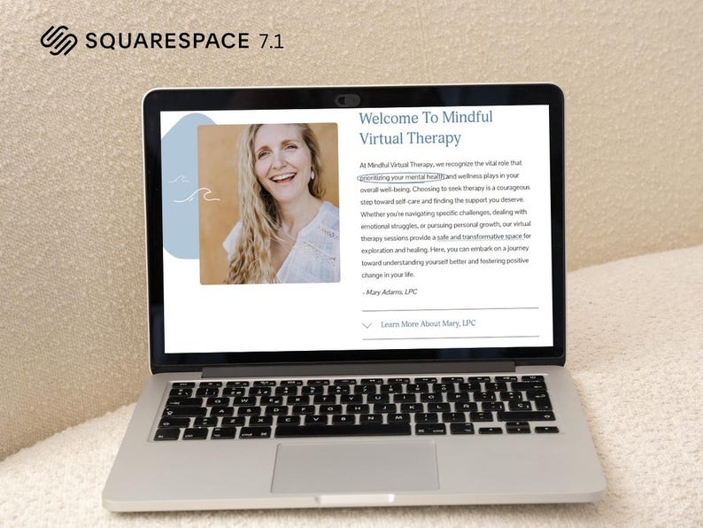 Mindful Virtual Therapy Squarespace One Page Website Template - Life ...