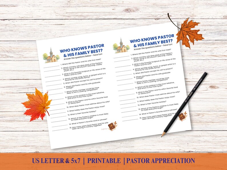 Pastor Trivia Game, Church Icebreaker, Appreciation Activity - Etsy