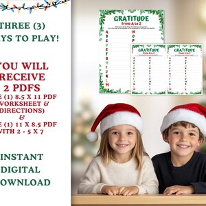 Christmas Gratitude A-Z Worksheet: Holiday Printable Game (digital ...