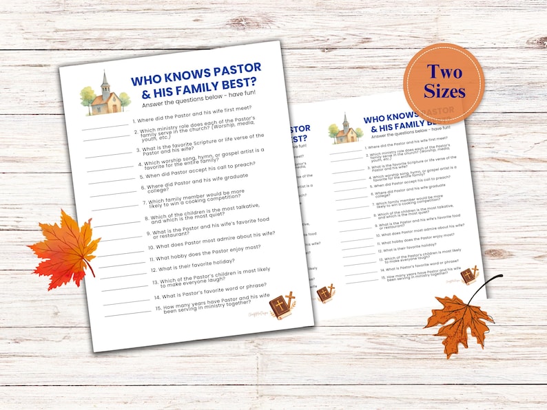 Pastor Trivia Game, Church Icebreaker, Appreciation Activity - Etsy