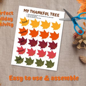 Thankful Tree Activity Printable: Thanksgiving Gratitude Craft (digital ...