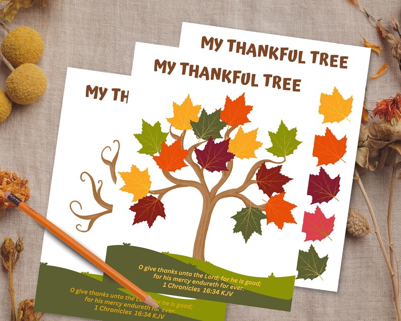 Thankful Tree Activity Printable: Thanksgiving Gratitude Craft (digital ...