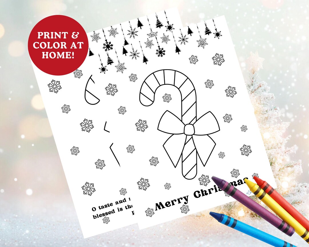 Christmas Candy Cane Coloring Page: Festive Holiday Activity (printable ...