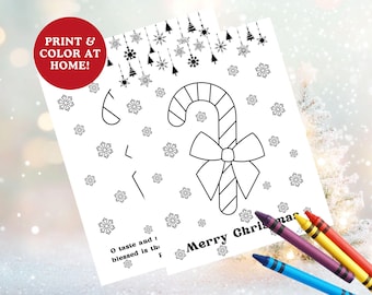 Candy Cane Coloring Page - Etsy