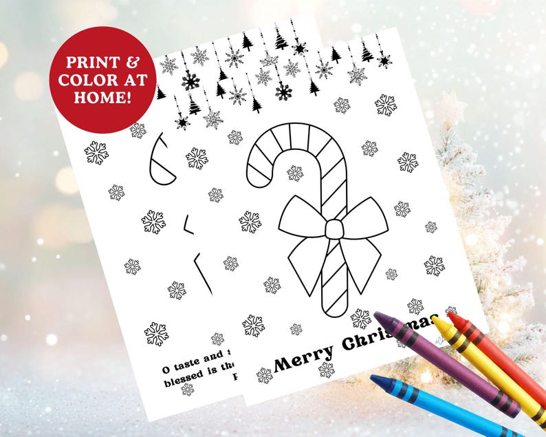 Christmas Candy Cane Coloring Page: Festive Holiday Activity (printable ...