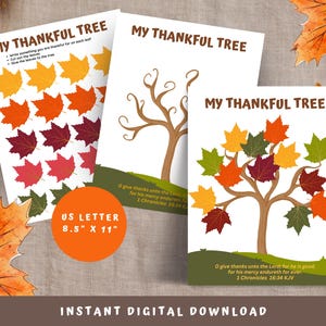 Thankful Tree Activity Printable: Thanksgiving Gratitude Craft (digital ...