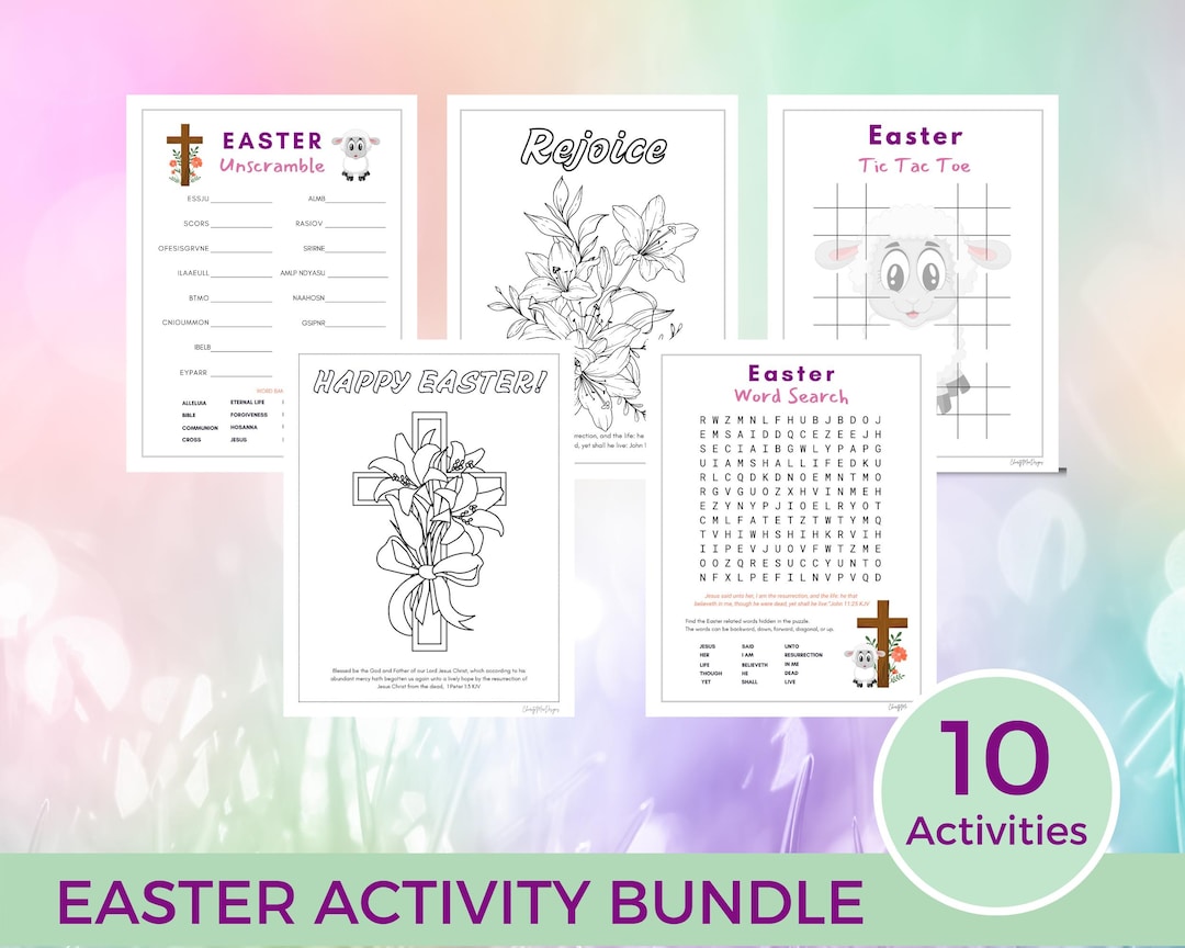 Christian Easter Activity Bundle: KJV Scripture Coloring (digital ...