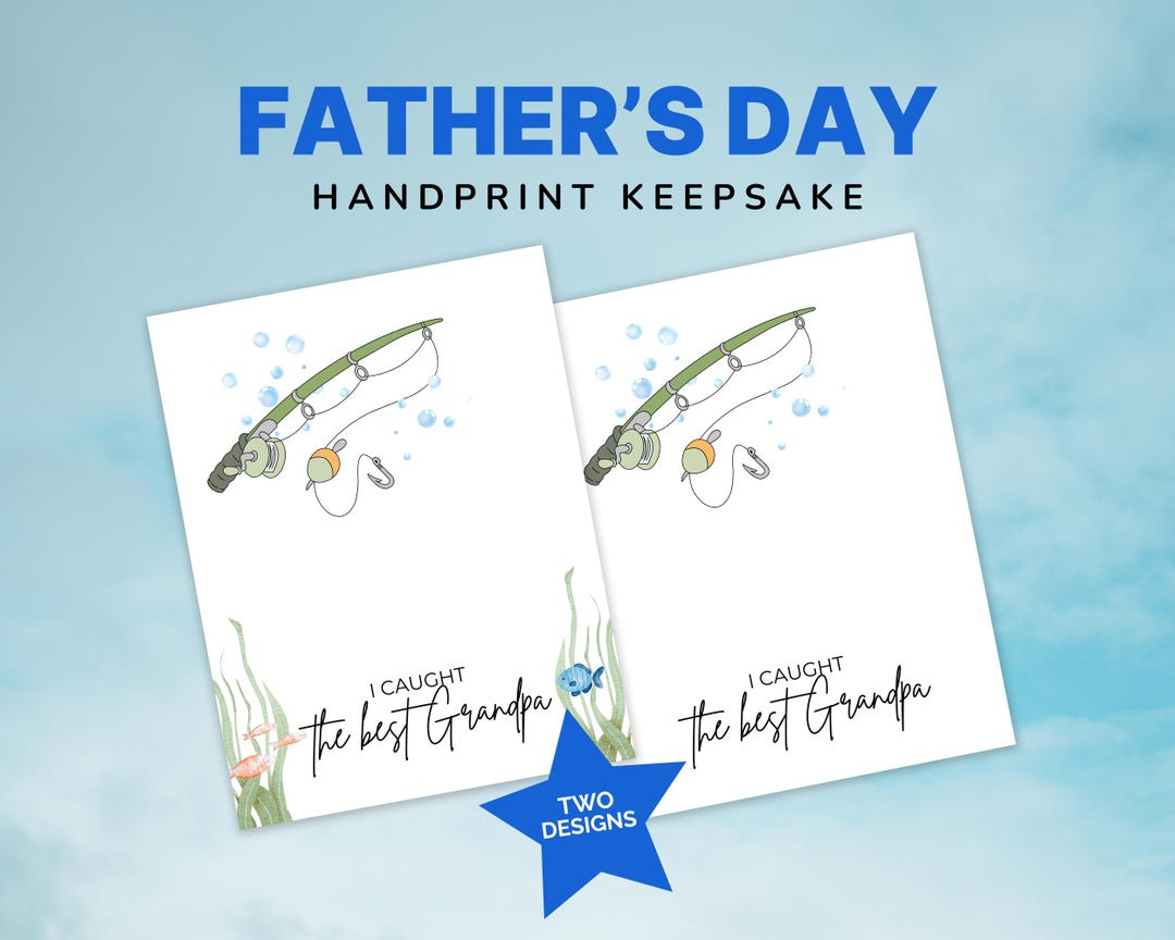 Grandpa Handprint Fishing Card, Father's Day Keepsake (digital Download ...