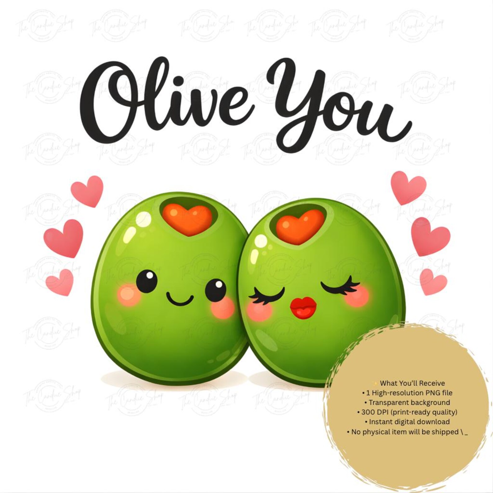 Cute Olive You PNG | Valentine Digital Download | Funny Food Pun ...