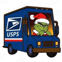 USPS Mail Truck Delivery Driver With Christmas Tree Sublimation Design ...