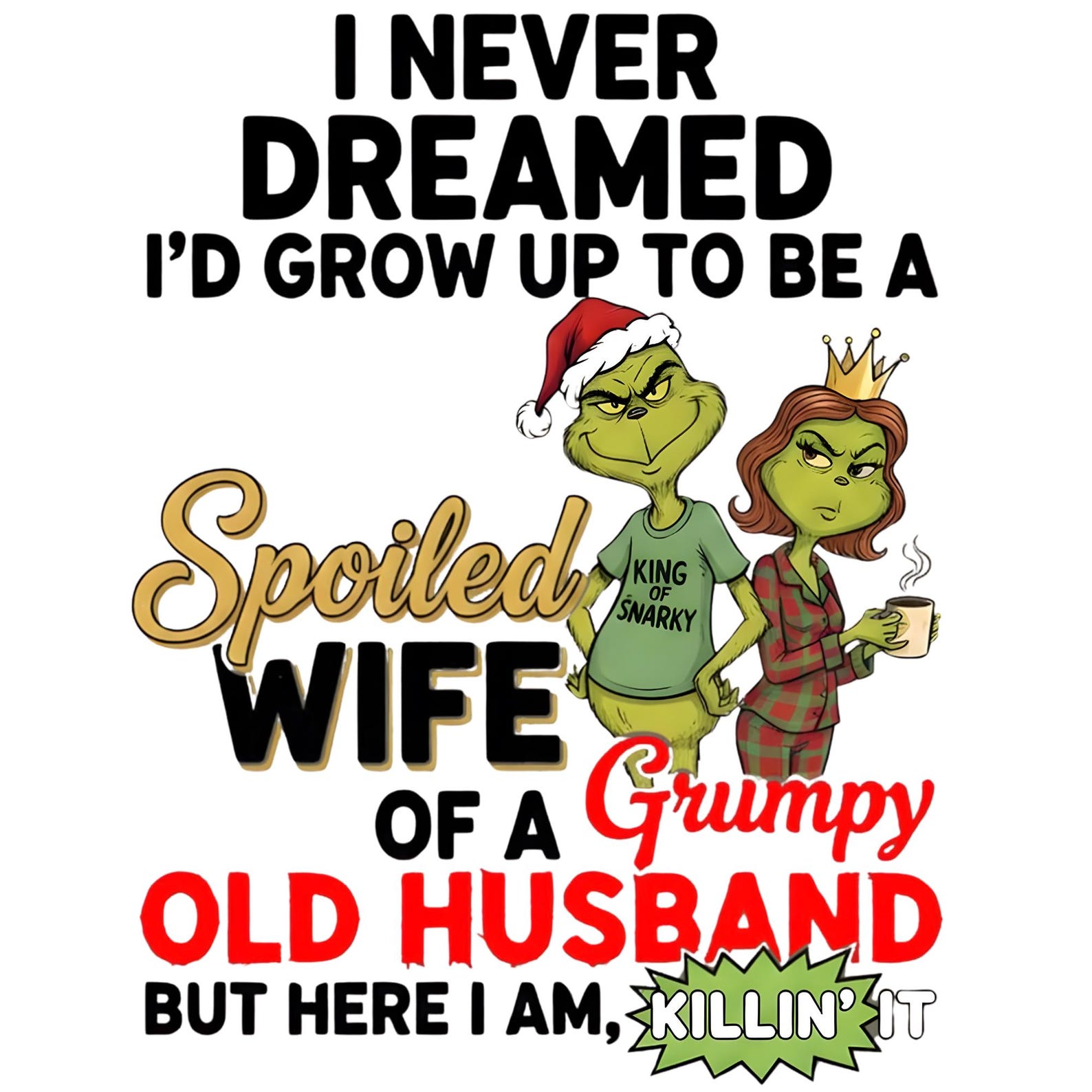 Spoiled Wife Grumpy Husband PNG Christmas Humor Clipart Digital File ...