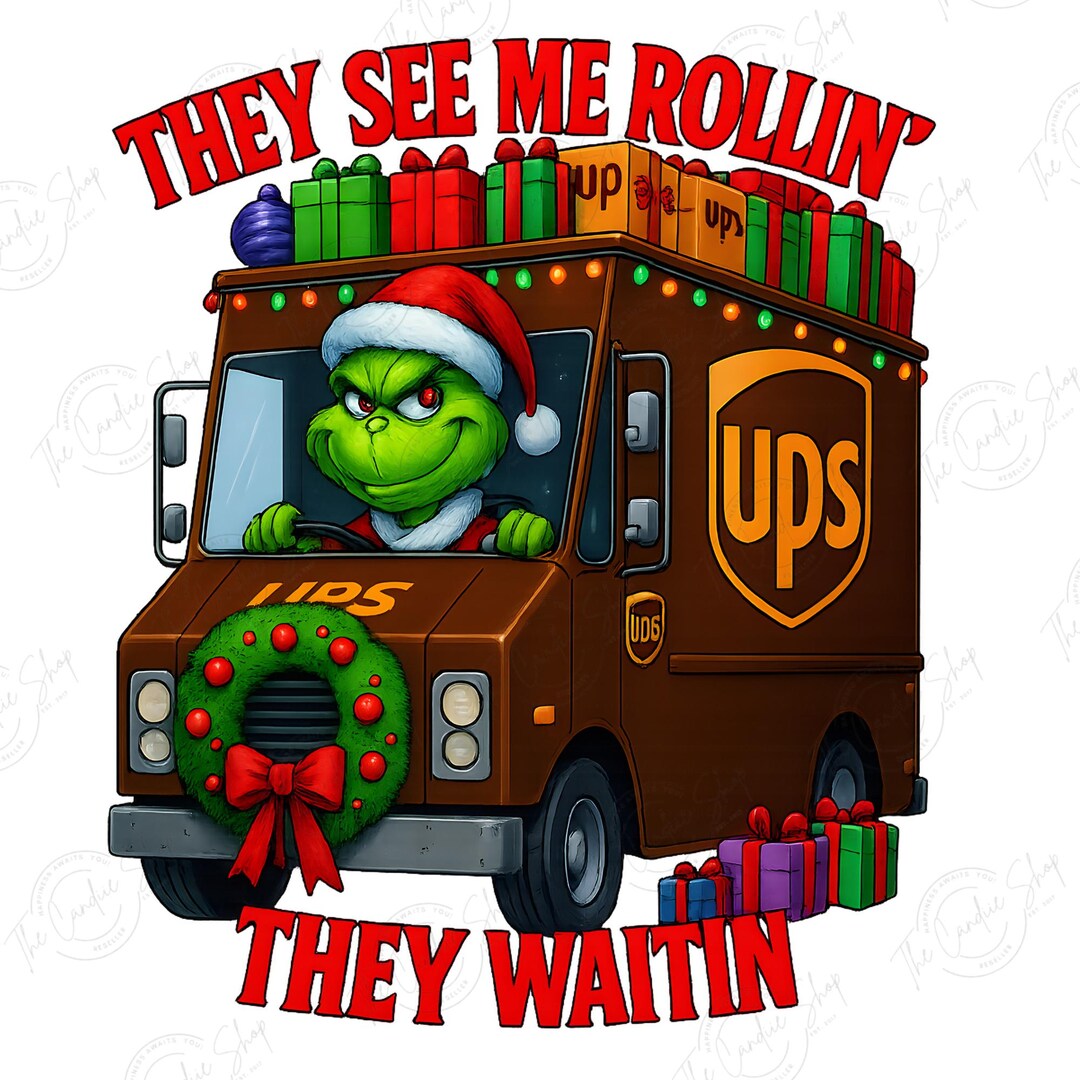 Camion UPS de style Grinch PNG • Clipart de Noël • Fichier numérique ...