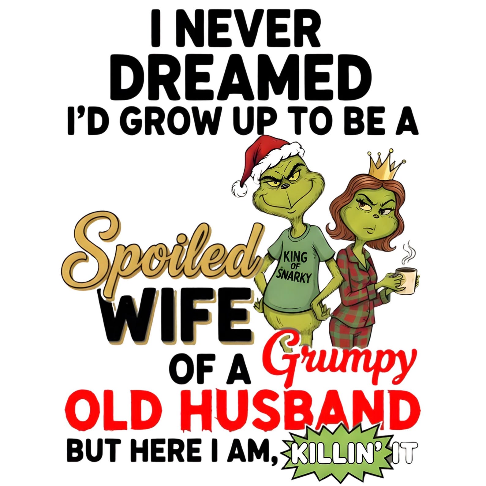 Spoiled Wife Grumpy Husband PNG Christmas Humor Clipart Digital File ...