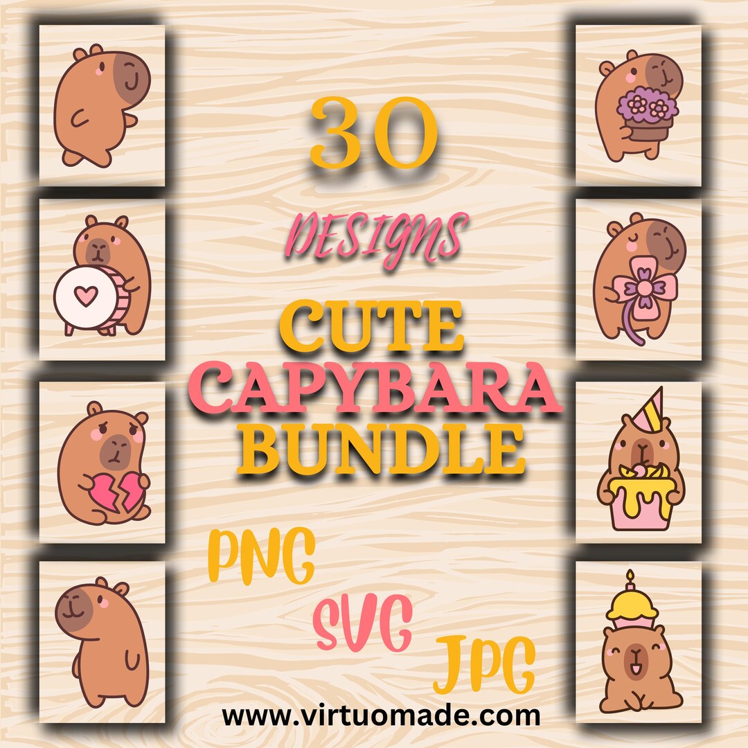 Capybara SVG Bundle,cute Capybara Png,funny Capybara Clipart, Digital ...