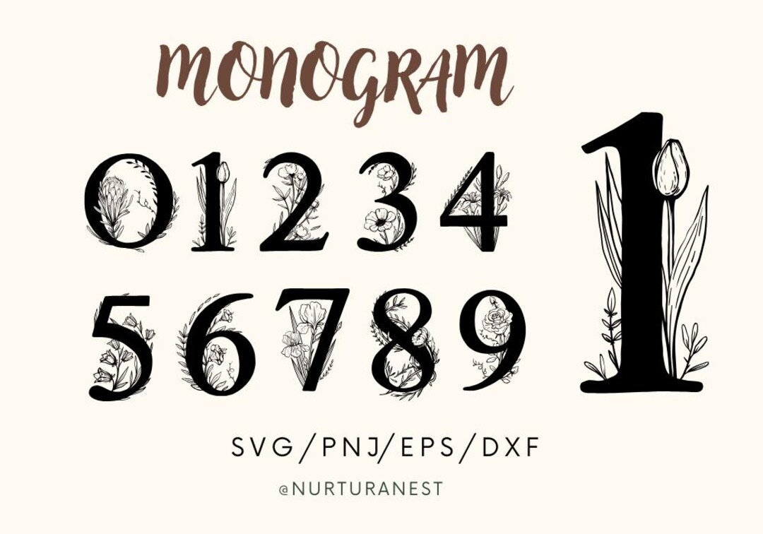 Numbers With Stars SVG Bundle, Numeral Numbers Svg, Number Monograms ...