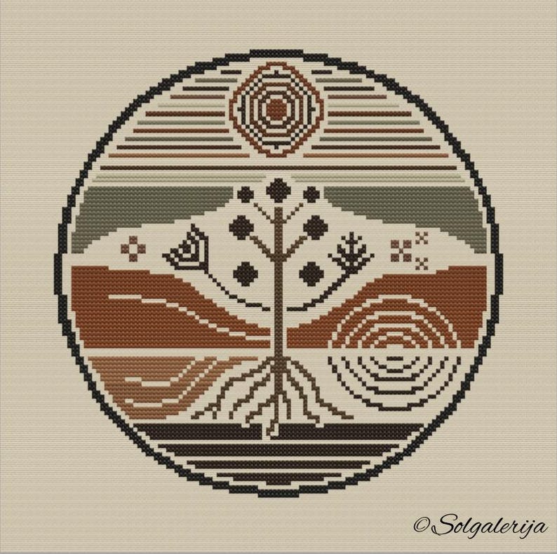 Tree of Life Cross Stitch Pattern: Modern Embroidery Chart (PDF ...