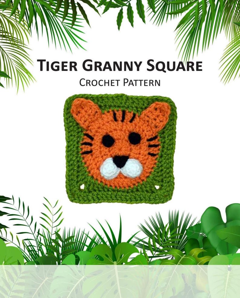Tiger Granny Square Crochet Pattern - Etsy