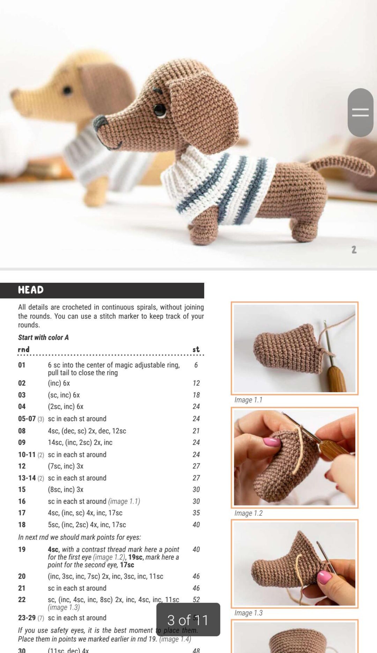 Dachshund Crochet Pattern - Etsy
