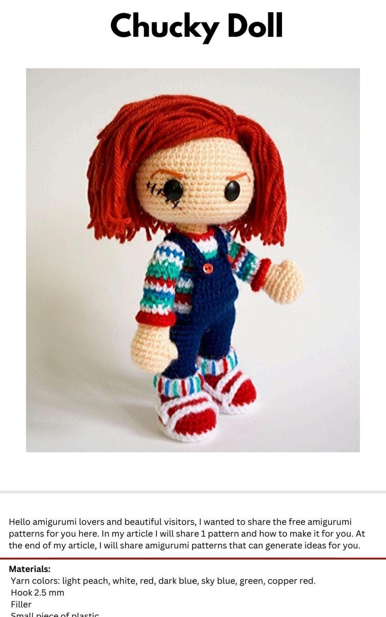 Chucky Crochet Pattern - Etsy
