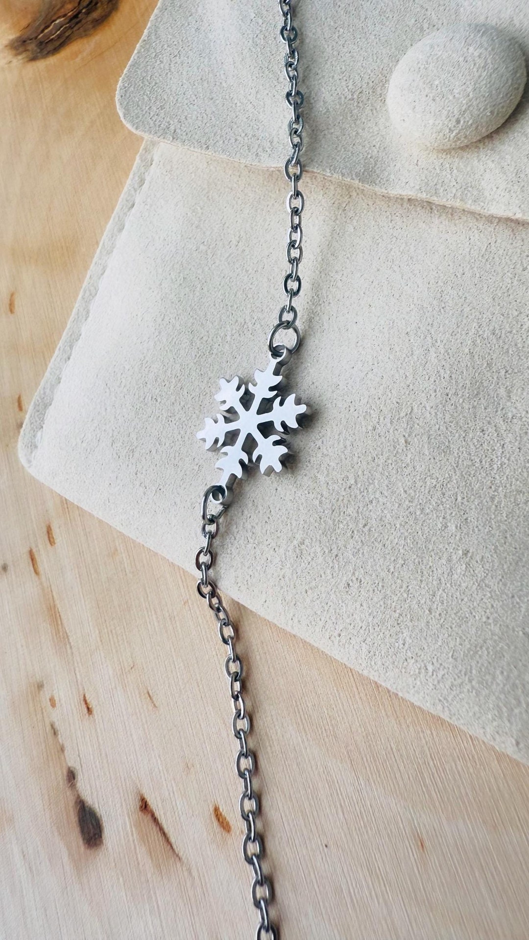 Stainless Steel Bracelet, Snowflake Bracelet, Dainty Snowflake Bracelet ...
