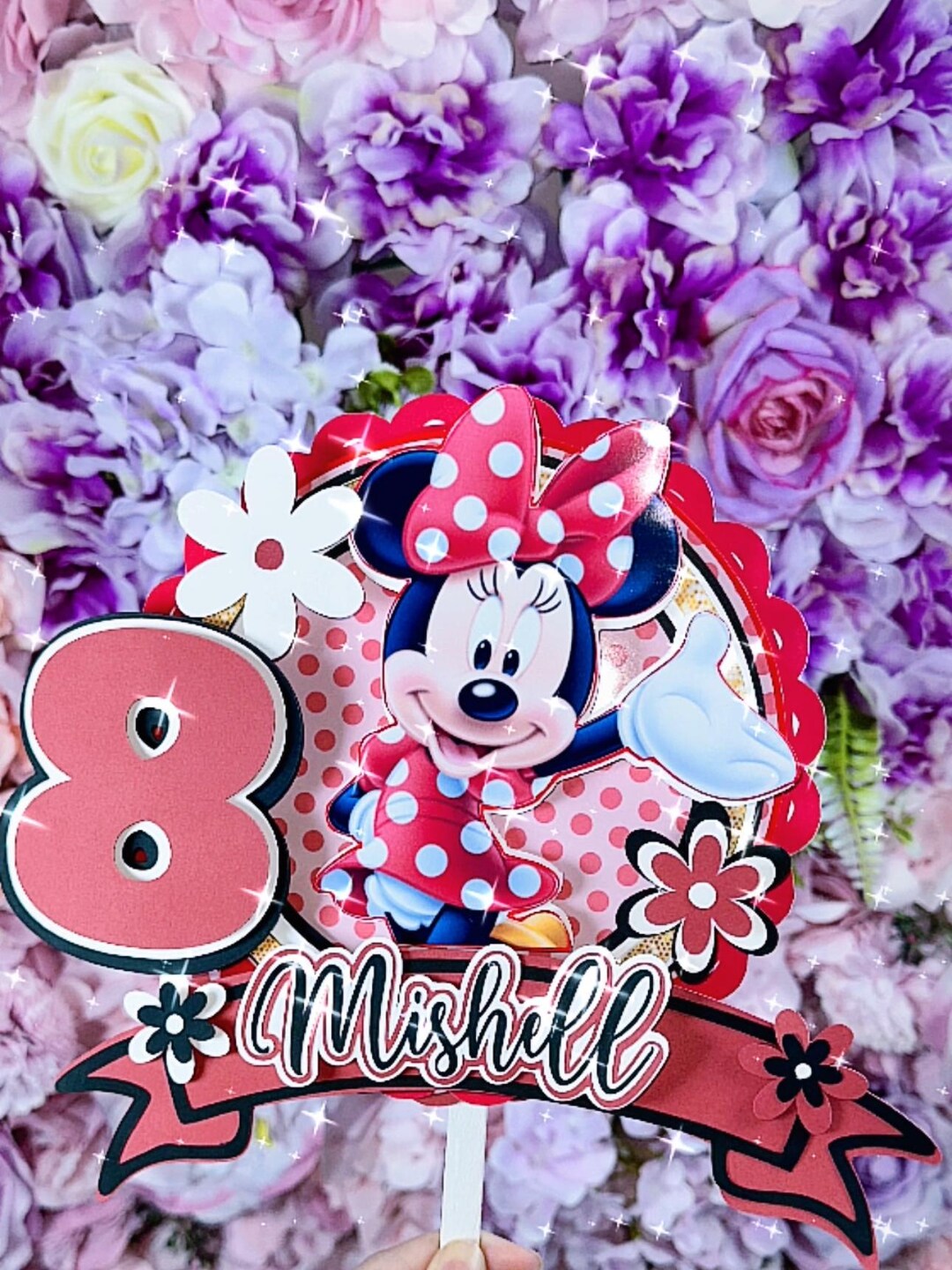 Personalized Minnie Mouse Cake Topper - Etsy