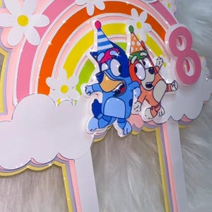 Plantilla De Cake Topper Bluey Arcoiris Creada En Silhouette Studio ...