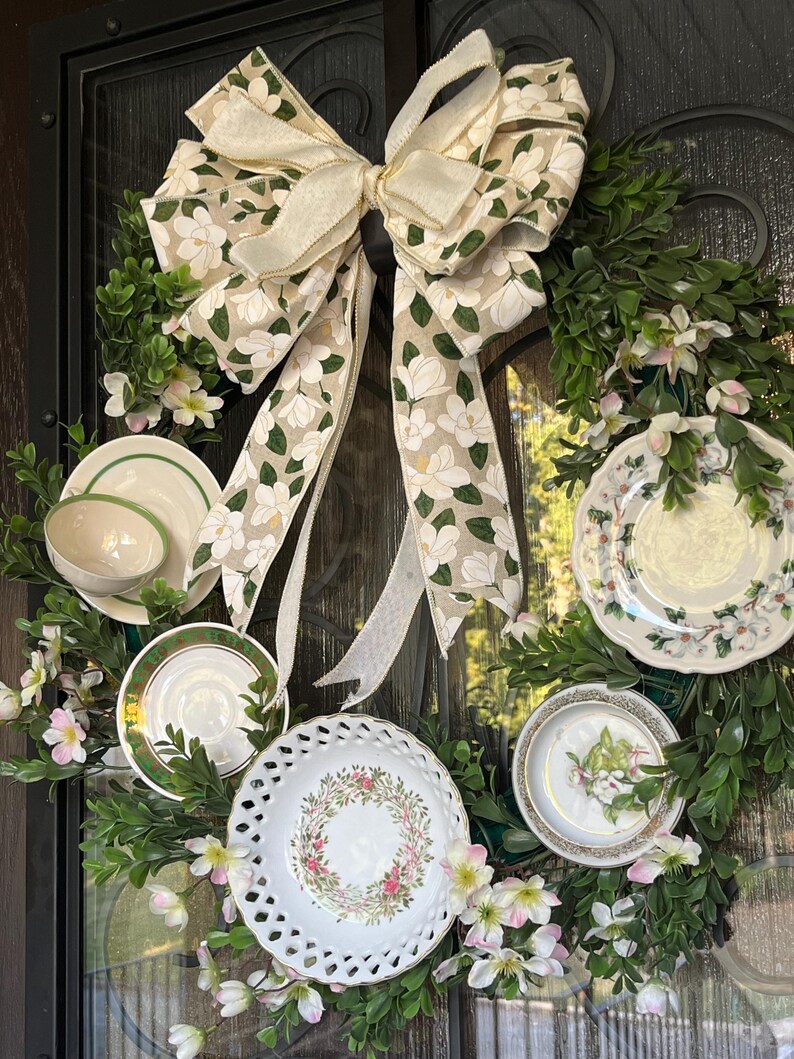 Handmade Chinoiserie Vintage China Wreath Custom Made Design Green ...