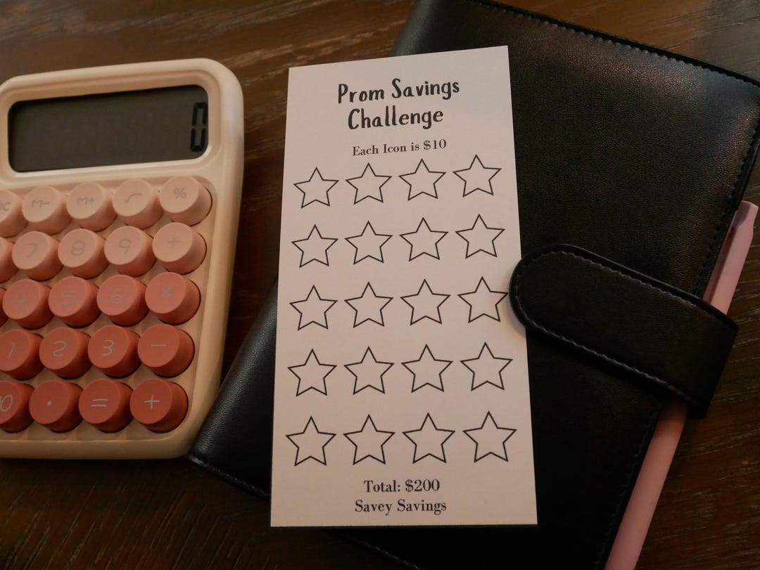 Prom Savings Challenge: Pink, Aesthetic, Simple, Cute, Cash Stuffing ...