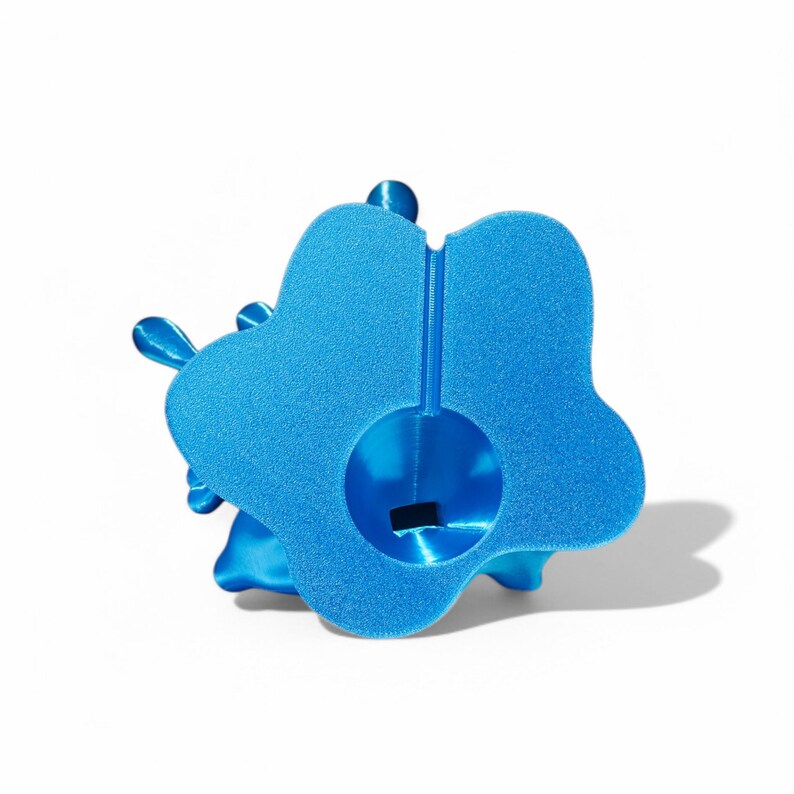 3D Printed Splash Themed Phone Stand-elegant Vibrant Blue Cell Phone ...