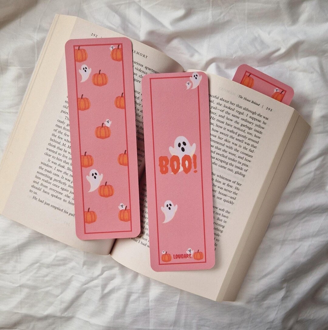 Pumpkin Ghost Bookmark | Halloween Bookmark | Girlie Halloween Bookmark ...