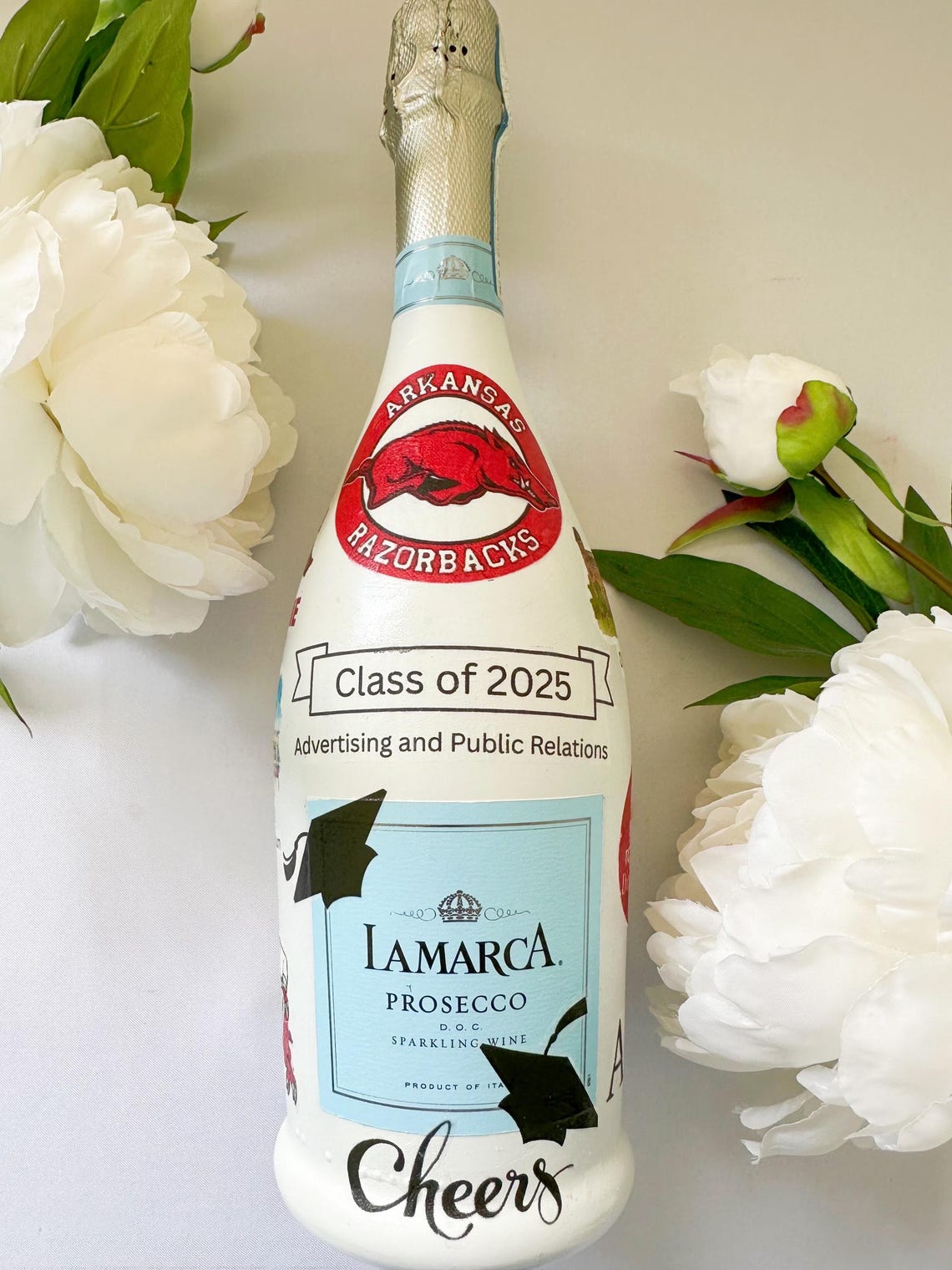 Custom Made, Painted, Decoupage, Decorated Champagne or Liquor Bottle ...