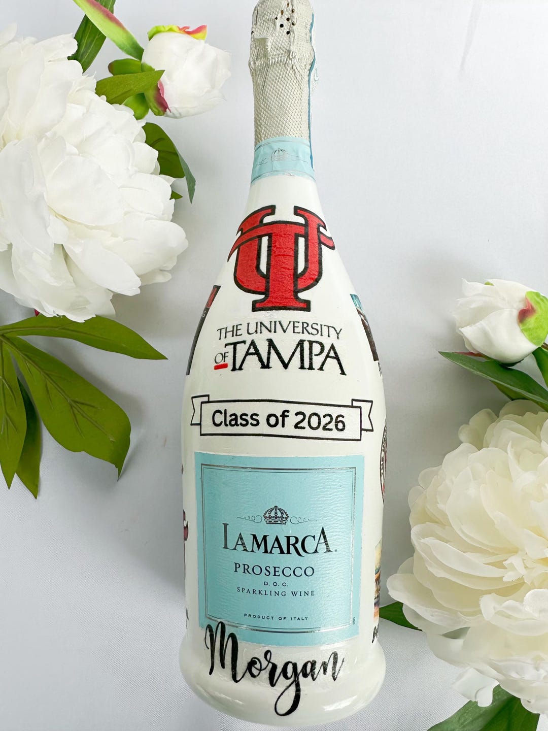 Custom Made, Painted, Decoupage, Decorated Champagne or Liquor Bottle ...