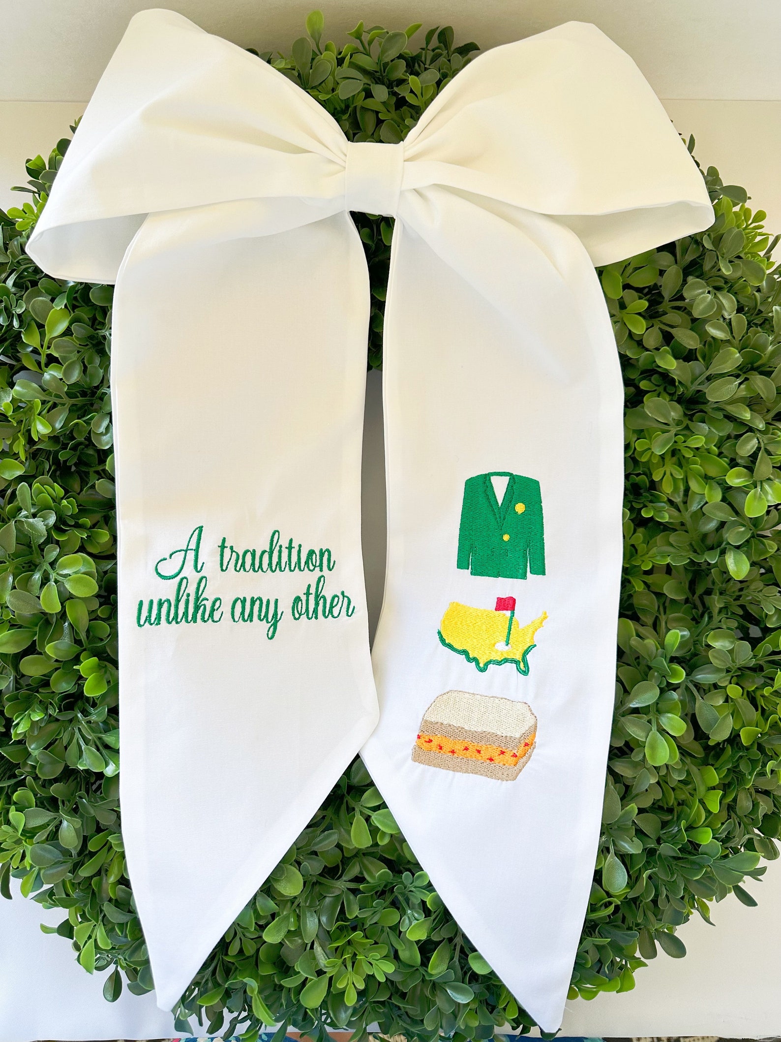 Kentucky Derby Embroidered Wreath Sash, Horse Race Wreath Sash, the ...
