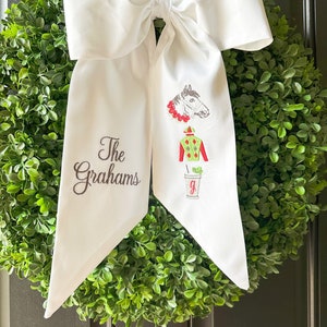 Horse Race Embroidered Wreath Sash, Horse Race Wreath Sash ...